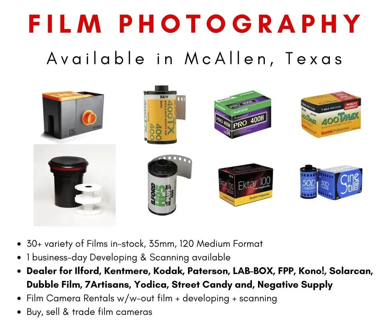 35mm & 120 films: color & b&w for sale - shop today! – ArtByPino.com
